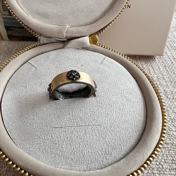 Freida Rothman | Jewelry | Freida Rothman Goldtone Band Ring With Black ...